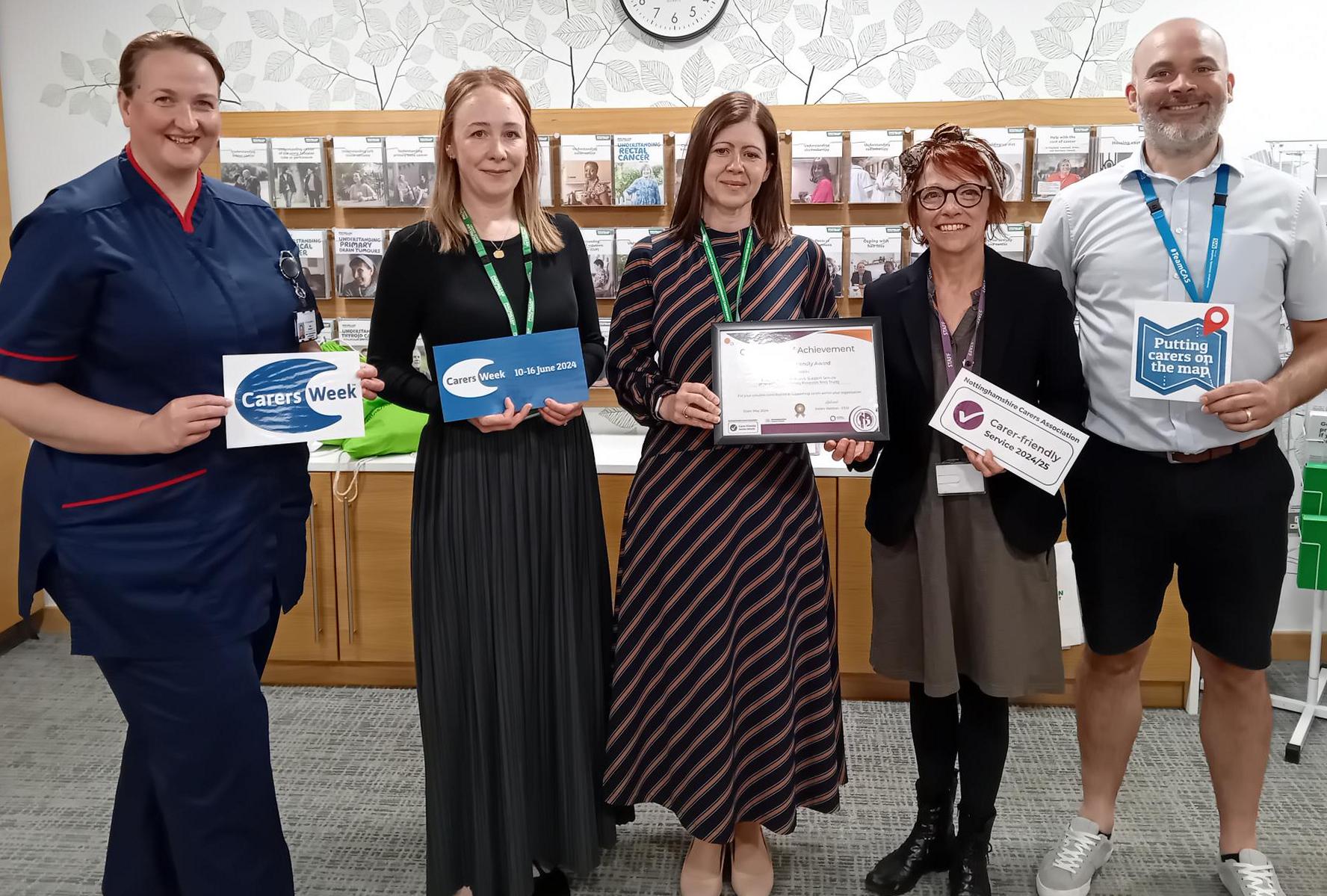 Macmillan Information and Support Service receive the Carer friendly ...